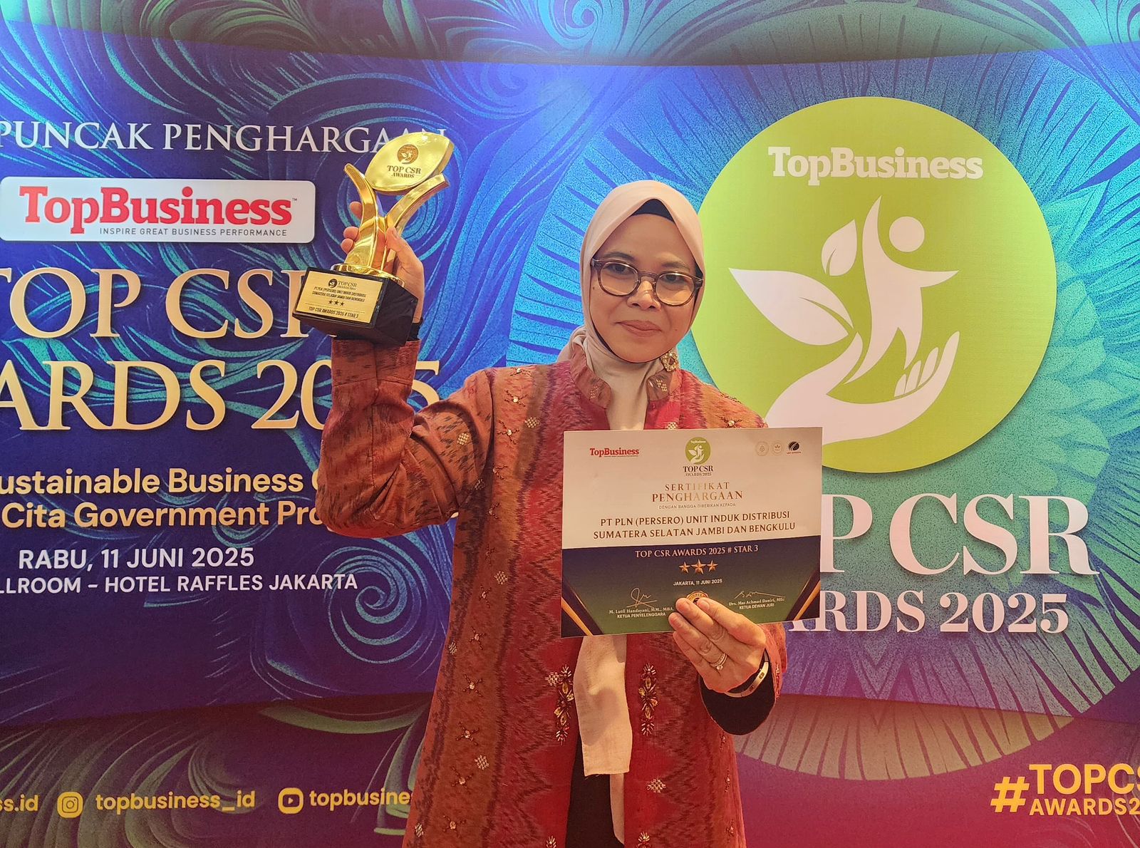 PLN UID S2JB Raih Top CSR Awards 2025, Bukti Komitmen untuk Lingkungan dan Pemberdayaan Masyarakat